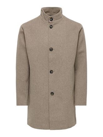 Only & Sons Onscharles Wool Coat OTW Noos, Grège, XS Hommes