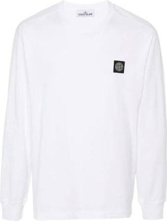 Stone Island Homme, Tops, Blanc, Taille: XL T-Shirt M/Lunga