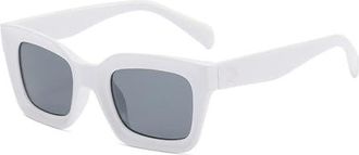 Generic Lunettes de soleil monture carr&eacute;e hommes et femmes conduite f&ecirc;te lunettes de soleil quotidiennes(White)