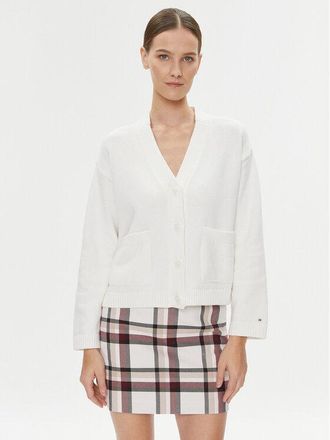 Tommy Hilfiger Strickjacke WW0WW39015 &Eacute;cru Relaxed Fit