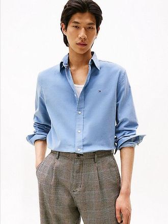 Tommy Hilfiger Chemise en velours c&ocirc;tel&eacute; &agrave; drapeau brod&eacute;