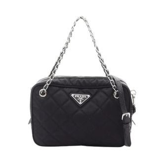 Prada Pre-owned Tessuto Impuntu Nylon Saffiano Leder 2way Handtasche - - Pre-owned - Damen - Schwarzk - ONE SIZE