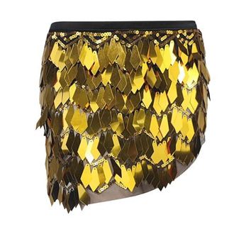 Generic Jupe à paillettes pour femme - Costume de danse du ventre - Mini jupe tendance sexy - Robe de danse sexy - Costume pour femme - Jupe de fête à paillet