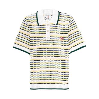 Casablanca Tuck Stitch Poloshirt - - Tops - Herren - Mehrfarbig - XL