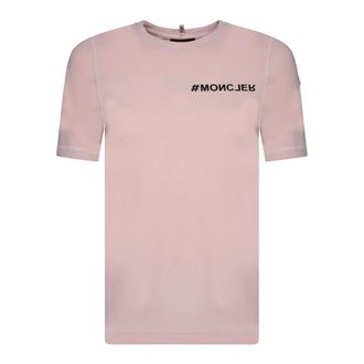 Moncler Logo Technical T-shirt - - Tops - Damen - Rosa - XS
