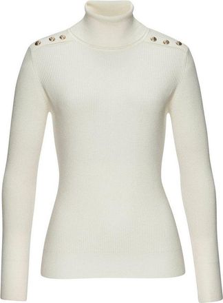 Lascana Rollkragenpullover mit Zierknöpfen auf den Schultern, Strickshirt, figurbetont, modisch