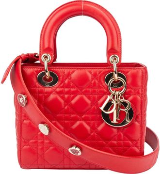 Dior Crossbody Bags - Christian Dior Quilted Leather ABC Lady Dior Handb - Gr. unisize - in Rot - f&uuml;r Damen