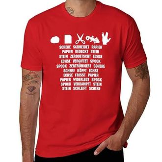 Generic Stein, Papier, Schere, Echse, Spock T-Shirt | Kult | Fun, Rouge, 6XL