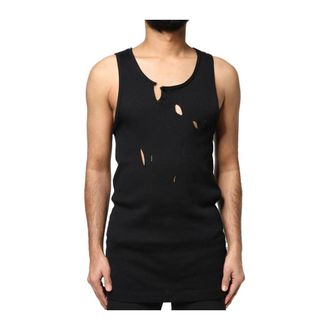 Dolce & Gabbana Distressed Ribbed Tank Top - - Tops - Herren - Schwarzk - XL