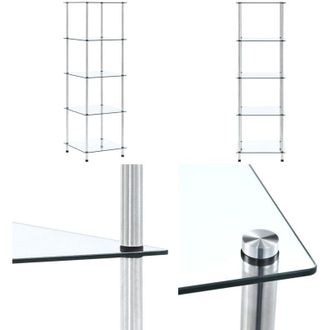 vidaXL Vidaxl - Regal mit 5 Ablagen Transparent 40x40x130 cm Hartglas - Glast&uuml;rken - B&uuml;cherregal - Regal Aus Glas - Modernes Regal - Regal Transparent