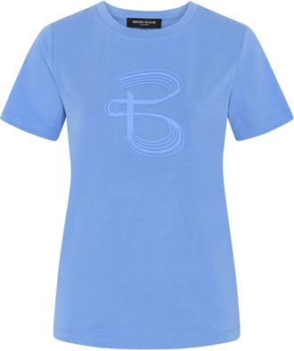 Bruuns Bazaar Femme, Tops, Bleu, Taille: 36 FR Tee-shirt bleu avec motif &eacute;l&eacute;gant