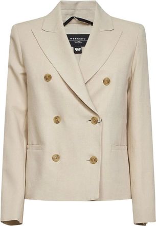 Max Mara Femme, Vestes, Beige, Taille: 36 FR Blazer Crois&eacute;