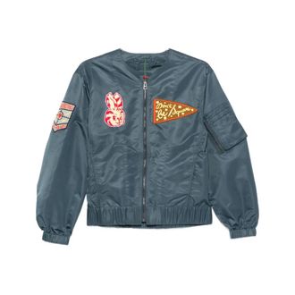 Kenzo Badges Light Collarless Bomber - - Jackets - Damen - Blau - XS