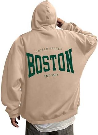 Generic Sweat a Capuche Homme Sweatshirt Hooded Sweats &agrave; Capuche avec Imprim&eacute; Lettre pour Un Confort Quotidien et Un Look Tendance