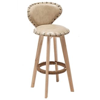 Generic Vintage Barhocker, 360&deg; drehbar, mit R&uuml;cken- und Fu&szlig;st&uuml;tze, gepolstert mit PU-Leder, Tresenhocker, hoher Stuhl f&uuml;r Kneipe, Caf&eacute;, K&uuml;che und K&uuml;cheninsel