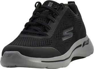 Skechers Go Walk Arch Fit Idyllic Baskets pour Homme Pointure 49,5 EU Ancho, Textile synth&eacute;tique Noir, 6 UK