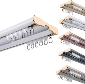 Generic Schlafzimmer Gardinenschiene 2 -läufig Deckenbefestigung Aluminium Vorhangschiene Für Schiebevorhang Vorhang, Gardinen Gardinenschiene Mit Geräuscharm