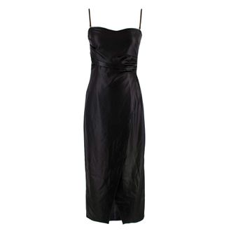 Nanushka Black Satin Kamari Dress Size S