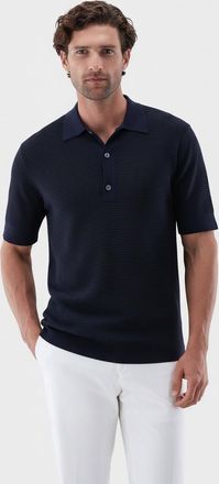 van Laack Strick Polo mit Retro Struktur