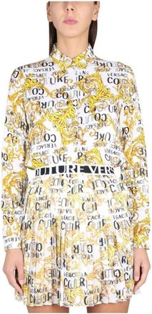 Versace Jeans Couture Femme, Robes, Multicolore, Taille: 36 FR Chemise en popeline imprim&eacute;e