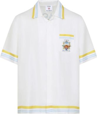 Casablanca Homme, Chemises, Blanc, Taille: M Mss26Sh00304 Chemise en soie