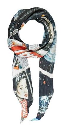 Desigual écharpe Foxtrot Wrinkled Foulard Black multicolore