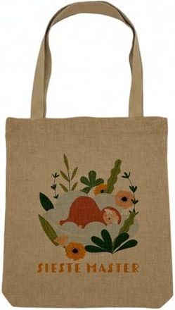 Fabulous Sac Shopping Tote Bag Aspect Lin - Paresseux Sieste Master Dessin Illustration - Sac de Courses Toile Epaisse 360g Beige Naturel Cabas Port&eacute; Epaule So