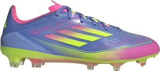 adidas Unisex F50 Pro Firm Ground Schuhe, Blue Fusion Lucid Lemon Lucid Pink, 44 2/3 EU