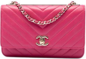 Chanel Sac bandouli&egrave;re matelass&eacute; Chevron Pre-owned - Femme - Pre-owned - Rose - Taille: ONE Size