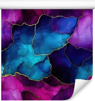 OEM Carta Da Parati Blu Inchiostro E Viola, Sfondo Viola Per Soggiorno E Camera Da Letto 50x1000