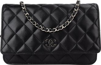 Chanel Crossbody Bags - Chanel Quilted Lambskin Wallet On Chain Crossbody - Gr. unisize - in Schwarz - f&uuml;r Damen