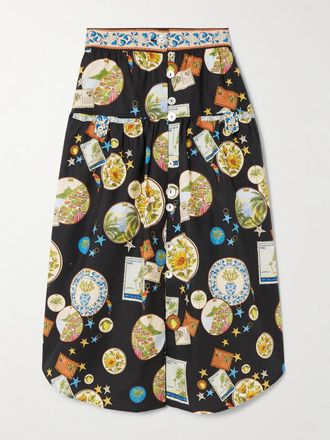 Farm Rio Midirock Aus Bedruckter Baumwolle - Schwarz