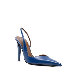 Giuseppe Zanotti Patent Leather Pointed-Toe Slingback Heel - Blue