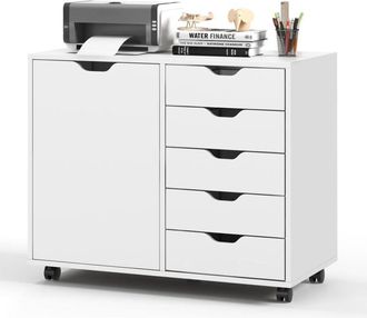 Costway caisson bureau,caissons de rangement,caisson tiroir,caisson bureau blanc,caisson sur roulettes,meuble de rangement bureau