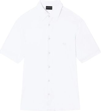 Emporio Armani Slim-Fit Kurzarmhemd - - Shirts - Herren - Wei&szlig; - XL