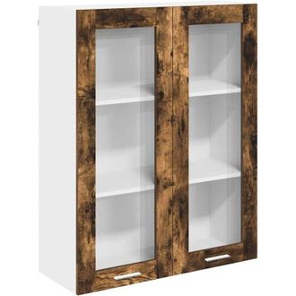 vidaXL Hängeschrank mit Tür Riga Geräucherte Eiche 80 x 31 x 100 cm vidaXL