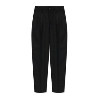 Ami Homme, Pantalons, Noir, Taille: W42 Pantalon en laine &agrave; deux plis
