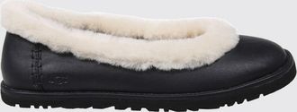 UGG Zora zweifarbige Leder-Ballerinas mit Wollfutter und runder Kappe