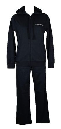 Emporio Armani Damen Interlock Lounge Zip Tracksuit Sweatshirt, Marineblau, XL