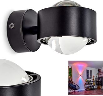 HOFSTEIN Wandleuchte Sapri, moderner Wandstrahler aus Metall/Glas in Schwarz/Klar, 1 x G9, ohne Leuchtmittel, Wandspot mit tollem Lichteffekt, Up&Down Leuchte,