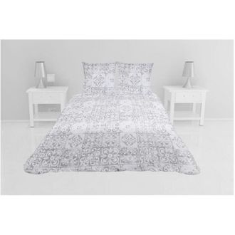 Eden Paris Couvre lit microfibre + taies 240 x 260 cm Persan gris