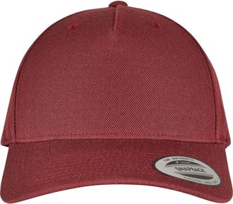 Flexfit Unisex Kappe 5-Panel Premium Curved Visor Snapback Cap Baseballkappe, Maroon, one Size