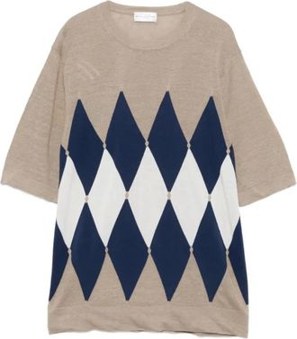 Ballantyne Homme, Tops, Multicolore, Taille: M T-shirt Argyle