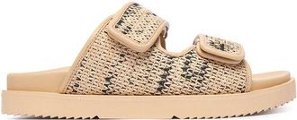 Tommy Hilfiger Pantoletten Double Strap Raffia FW0FW09122 Beige