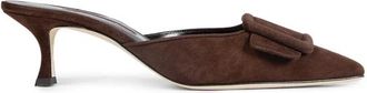 Manolo Blahnik Femme, Chaussures, Brun, Taille: 38 EU Maysale Mules en daim