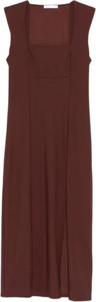 Patrizia Pepe Femme, Robes, Brun, Taille: 40 FR Robe Midi en Jersey
