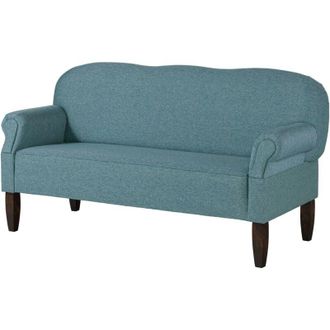 Massivmoebel24 K&uuml;chensofa Webstoff 188x78x97 blau EDINBURGH