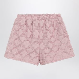 Douuod Rosa Shorts mit Muster und Fransen
