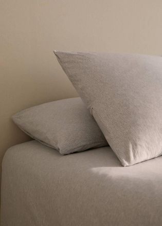Mango Taie doreiller enfant coton rayures 60x60 cm gris - Home - 60x60cm - MANGO HOME