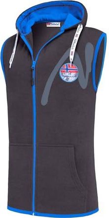 Nebulus Norvi Gilet léger à capuche sans manches pour homme, Noir/cobalt, L